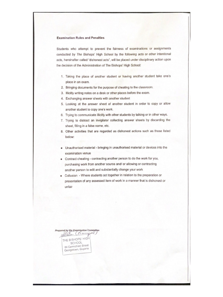 Examination Rules and Penalties | PDF