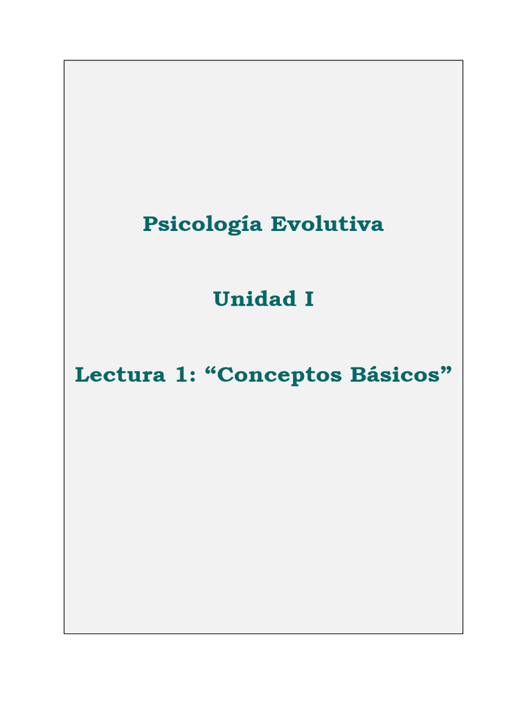 U1 1 Psicología Evolutiva | PDF | Sicología | Psicología del desarrollo