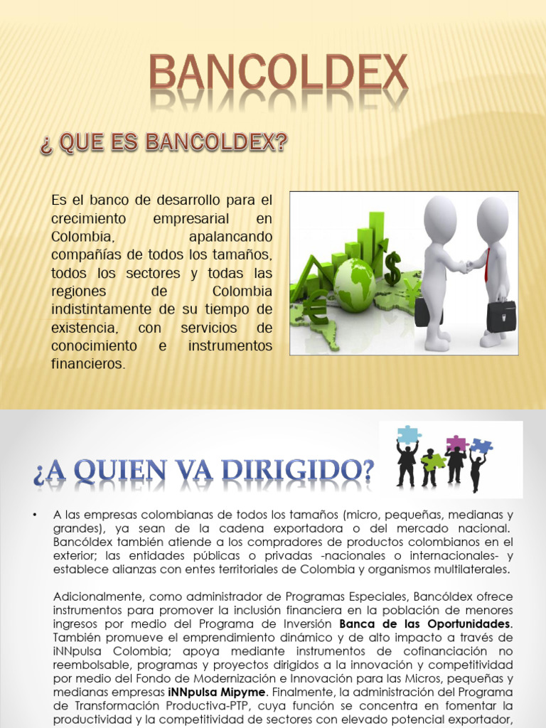 Apoyo Financiero de Bancóldex en Colombia | PDF | Colombia | Bancos