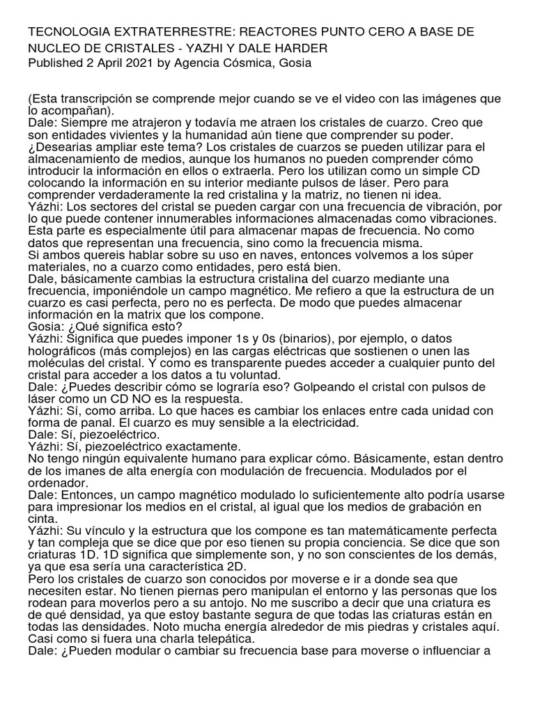 Tecnologia Extraterrestre Reactores Punto Cero A Base de Nucleo de ...