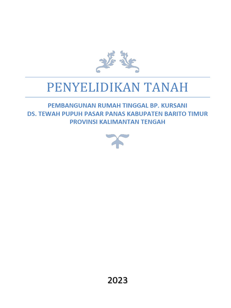 Penyelidikan Tanah Rumah Kursani | PDF