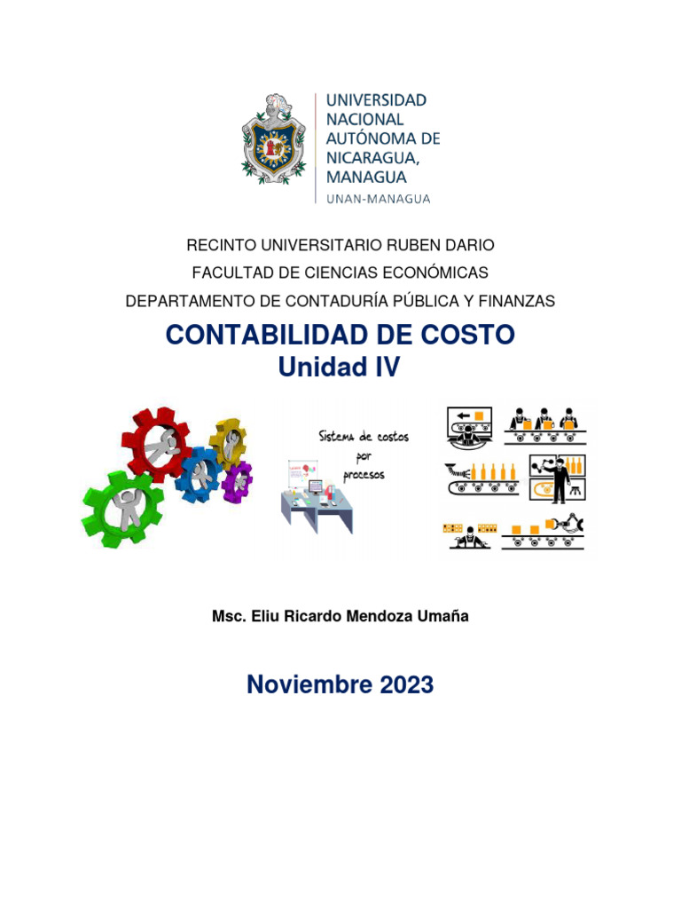 Unidad Iv Sistema de Costeo Por Procesos | PDF | Contabilidad | Costo