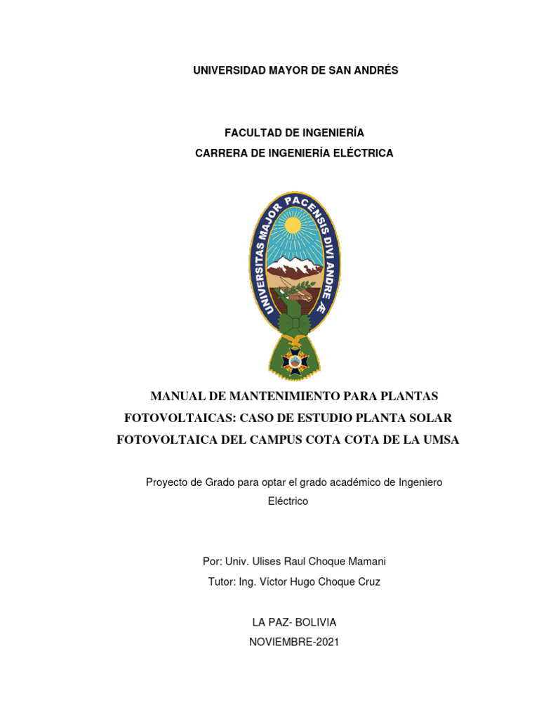 Manual de Mantenimiento Plantas Fotovoltaicas | PDF | Fotovoltaica ...