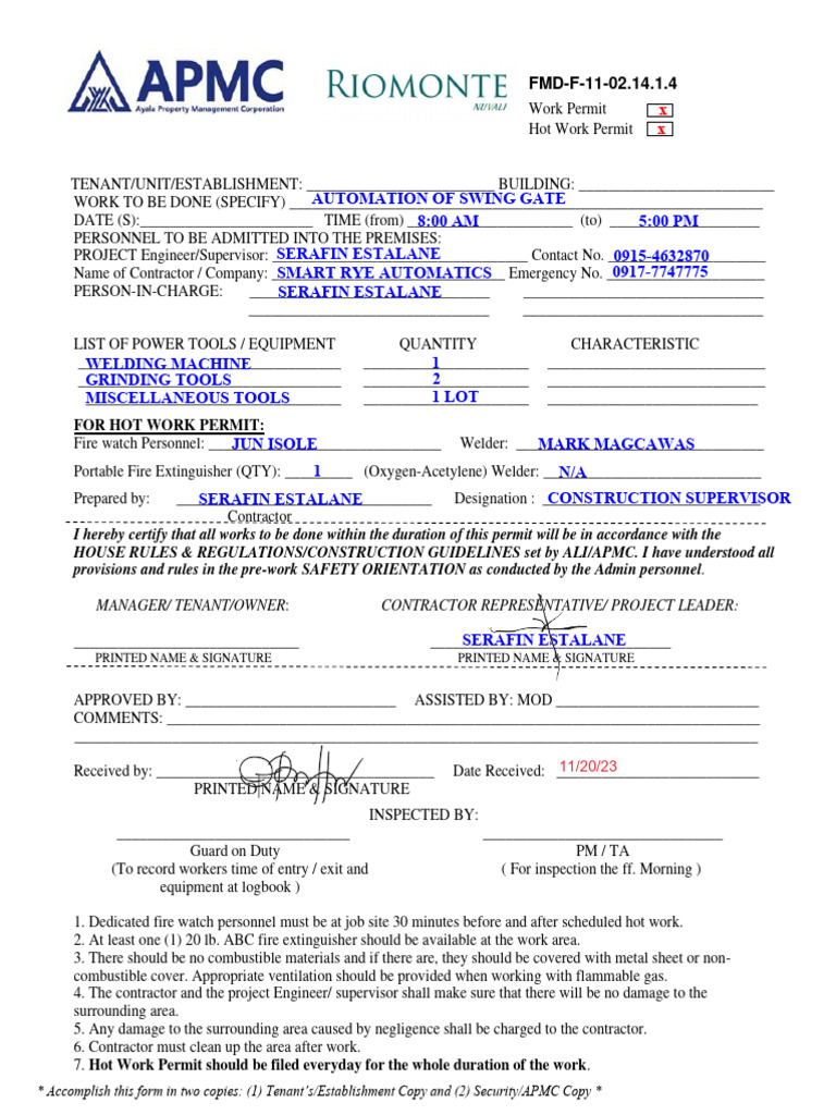 APMC Riomonte Nuvali | PDF | Occupational Safety And Health | Safety