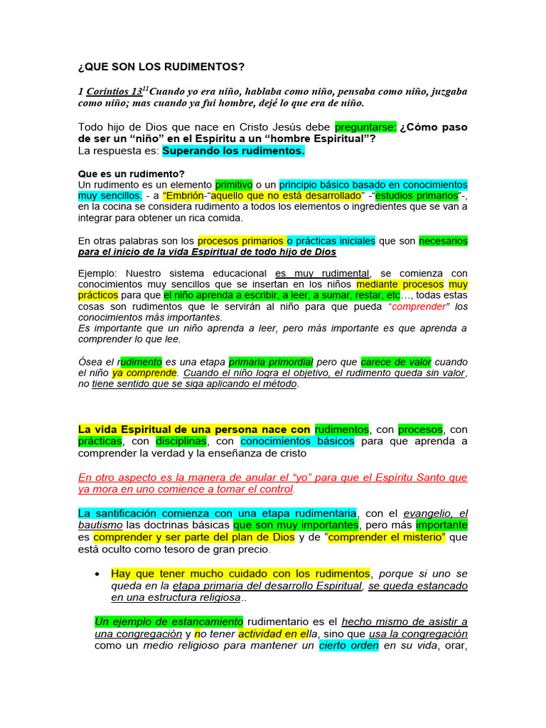 Que Son Los Rudimentos 2 | PDF | Cristo (título) | Verdad