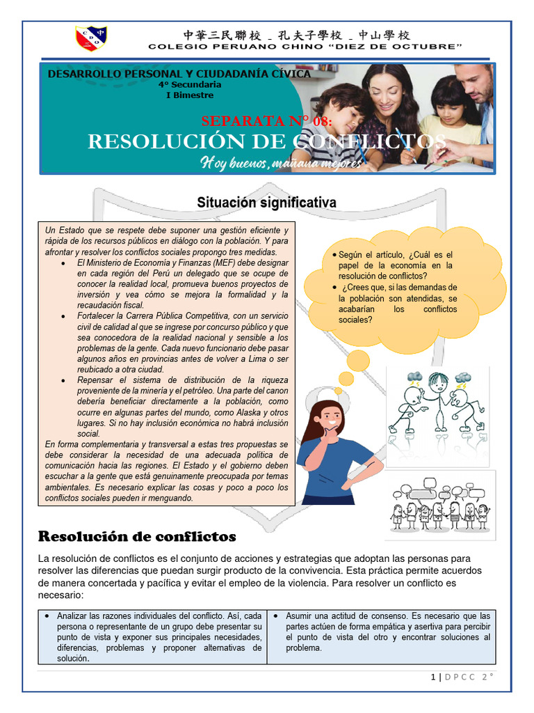 22 DPCC S4 Separata N°08 Resolución de Conflictos | PDF | Conflicto (proceso) | Mediación