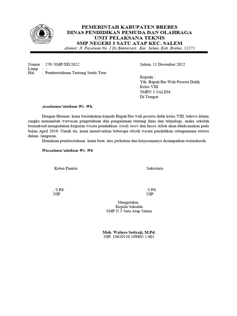 Angket Study Tour | PDF