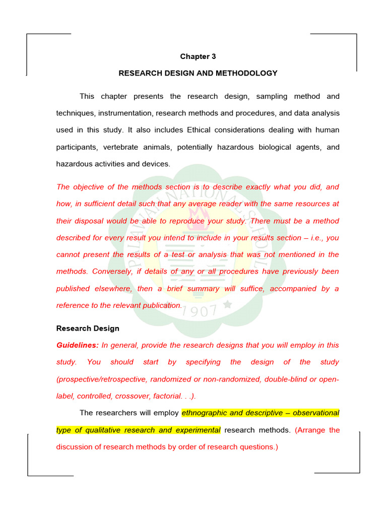 Chapter 3 Sample PNS STEM 2022 Version | PDF | Methodology