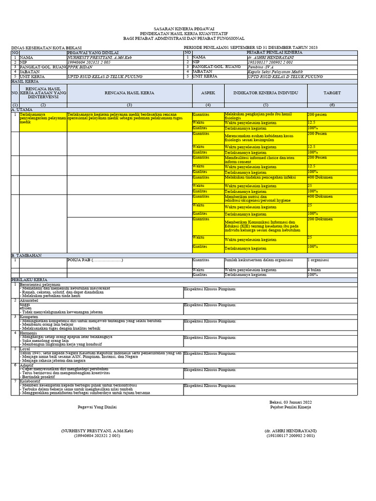 Contoh SKP PPPK | PDF