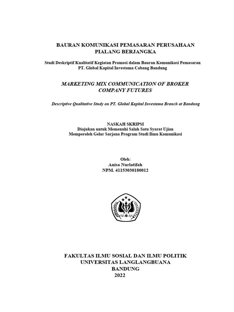 Skripsi Bab 1-5 Anisa Nurlatifah (Baru) | PDF