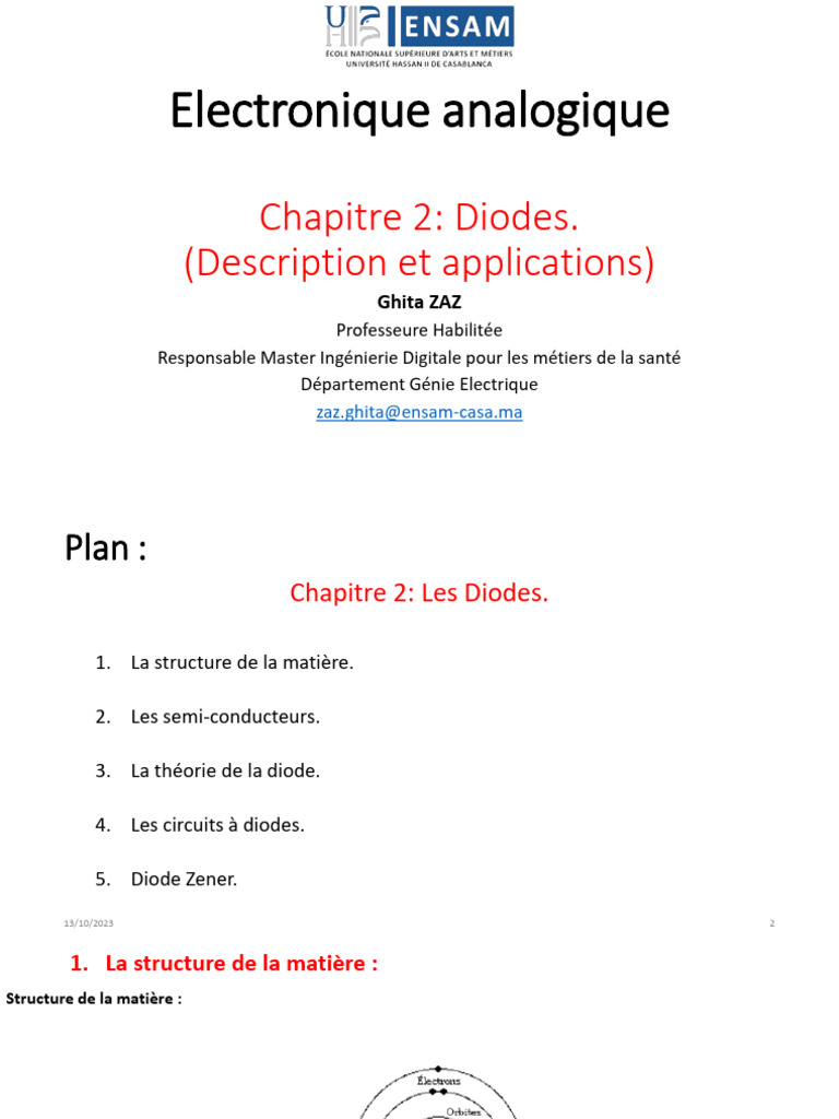 Cours sur les Diodes en Électronique | PDF | Semi-conducteurs | Dopage ...