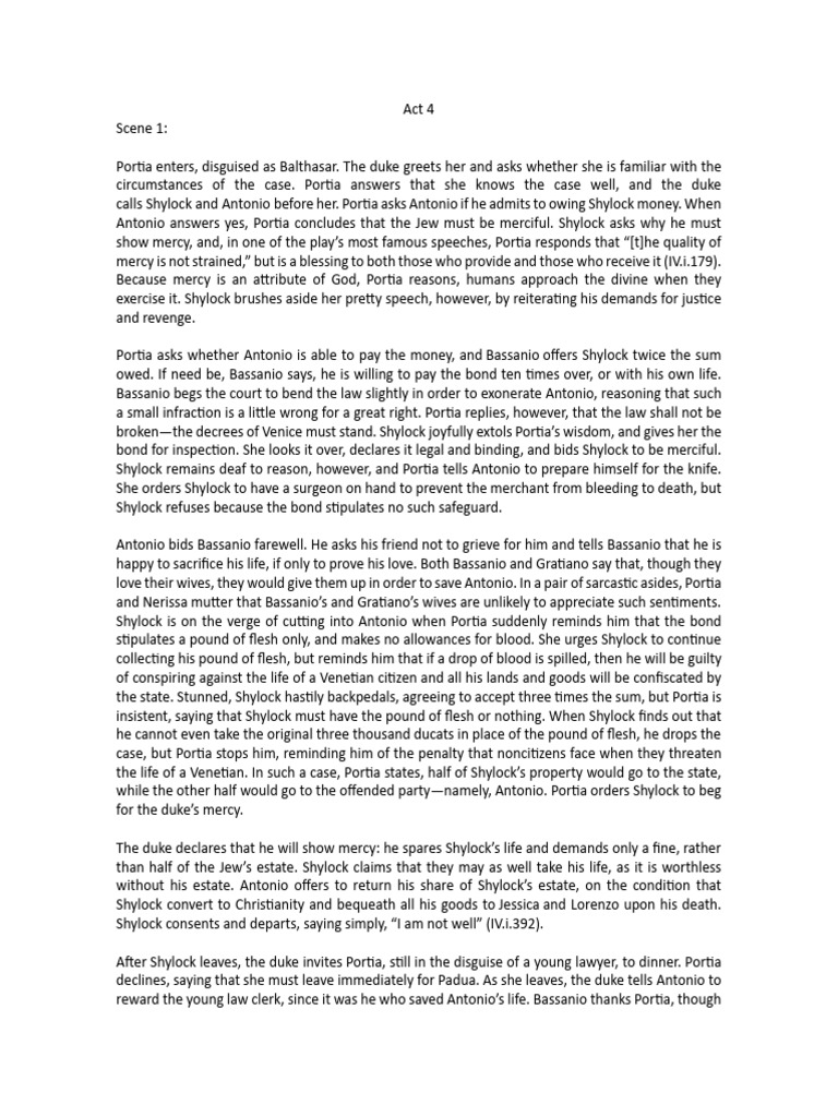 Act 4 | PDF | The Merchant Of Venice | Shylock