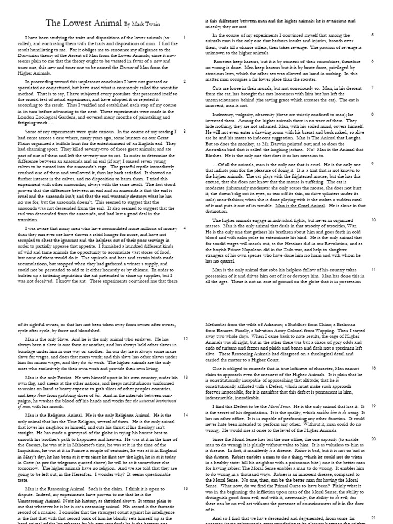 The Lowest Animal | PDF | Morality