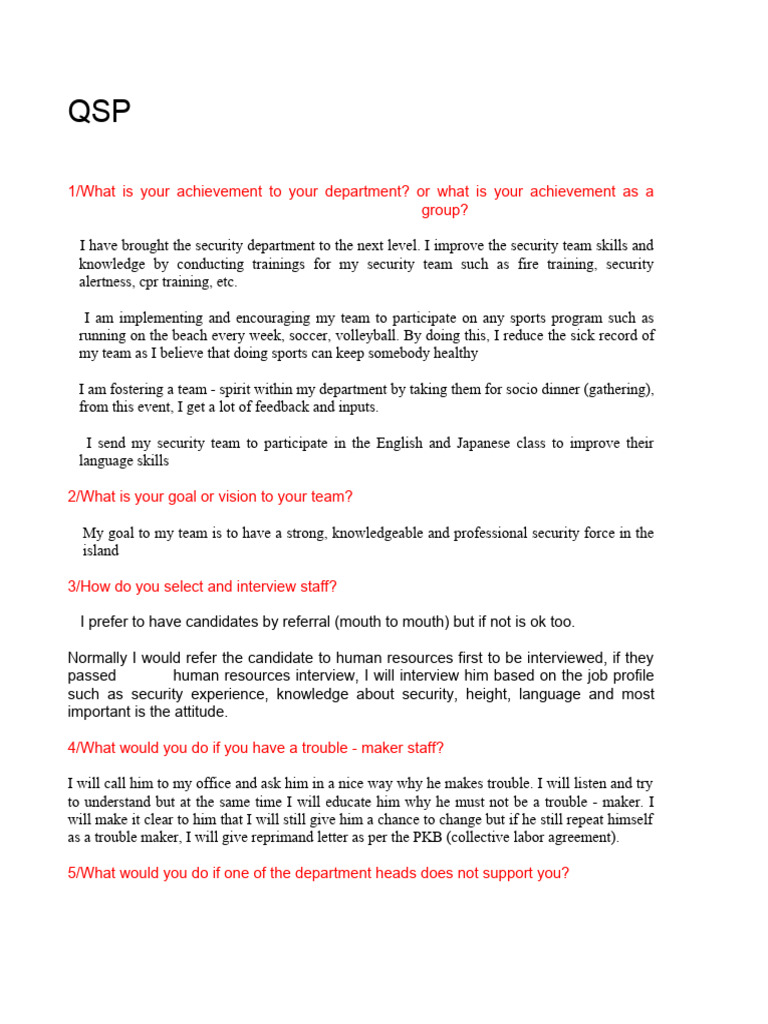 QSP | PDF | Leadership | Cognition