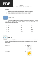 CVC Pattern Grade 2 | PDF | Curriculum | English Language