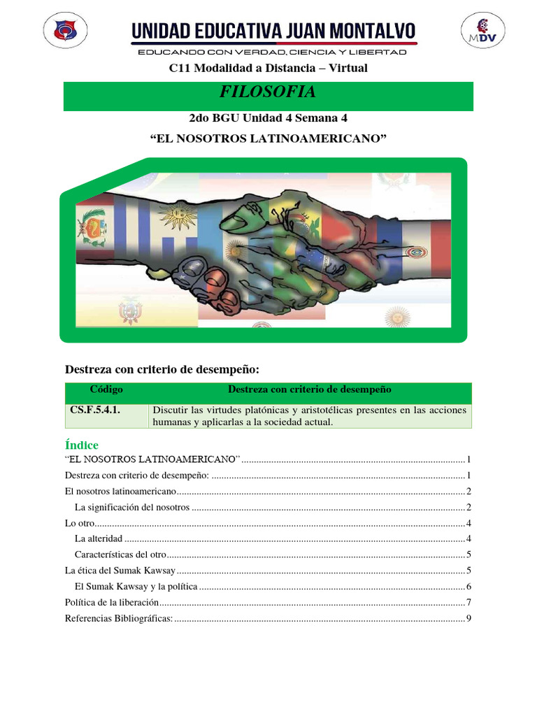 Guía Filosofía - 2do BGU - U4 - S4 | PDF | Teorías filosóficas