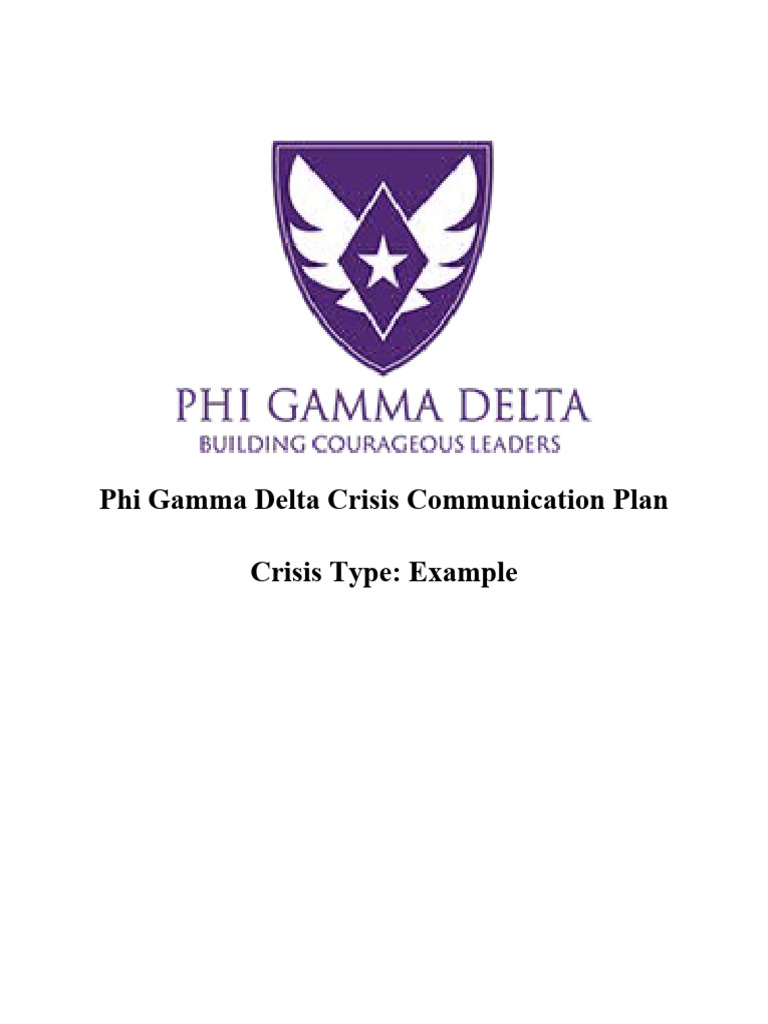 Phi Gamma Delta Crisis Communication Plan | PDF | Fraternities And Sororities | Crisis Management