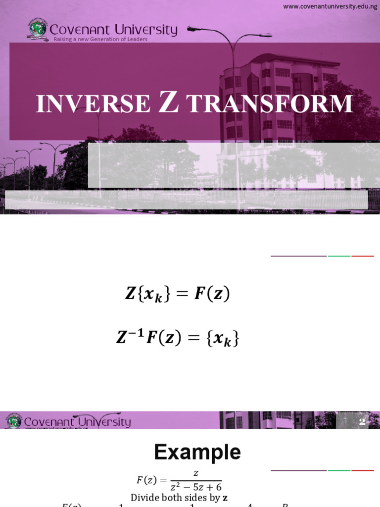 Inverse Z Transform Pdf Recurrence Relation Algorithms