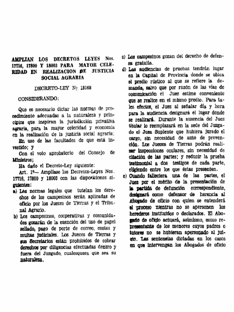 Ampliacion Del Decreto Ley 17716 y Otros | PDF