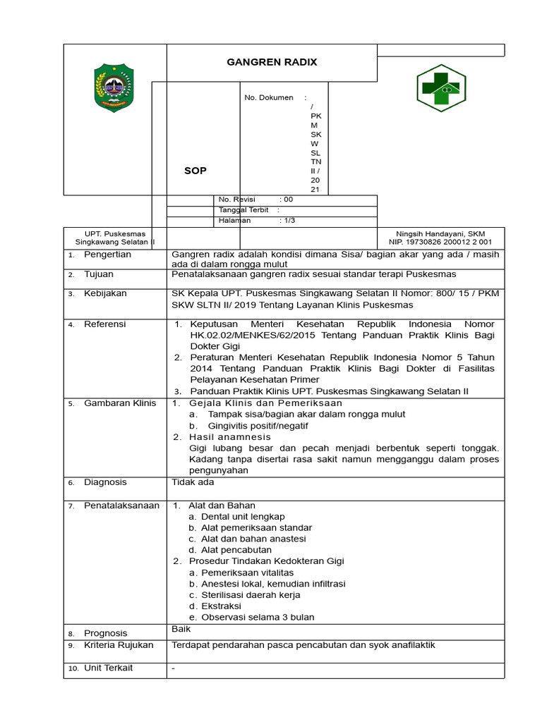 SOP Gangren Radix | PDF