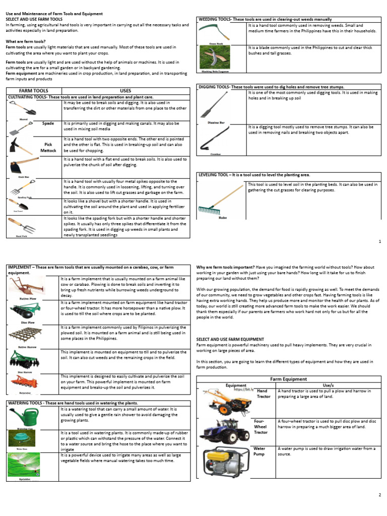 Afa Farm Tools and Equipment | PDF | Agricultural Machinery | Plough