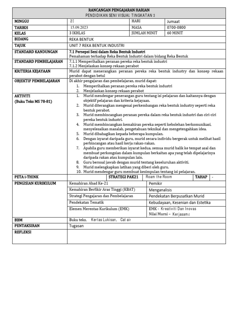 Tajuk 7 Reka Bentuk Industri | PDF