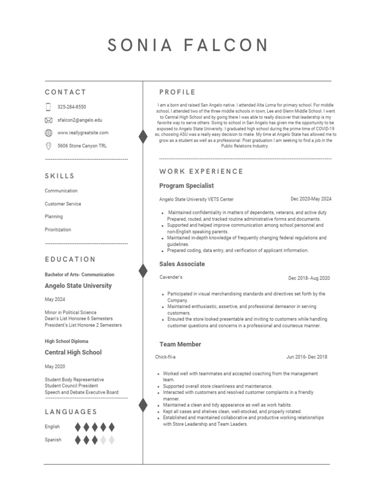 Sonia Falcon Final Updated Resume | PDF | Career & Growth | Social Science