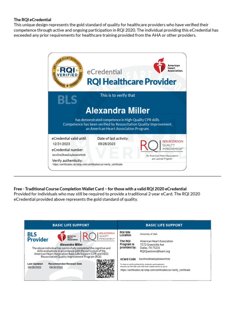 RQI eCredential for BLS Competence | PDF | Cardiopulmonary ...