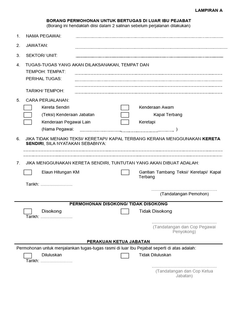 Lampiran A Form | PDF