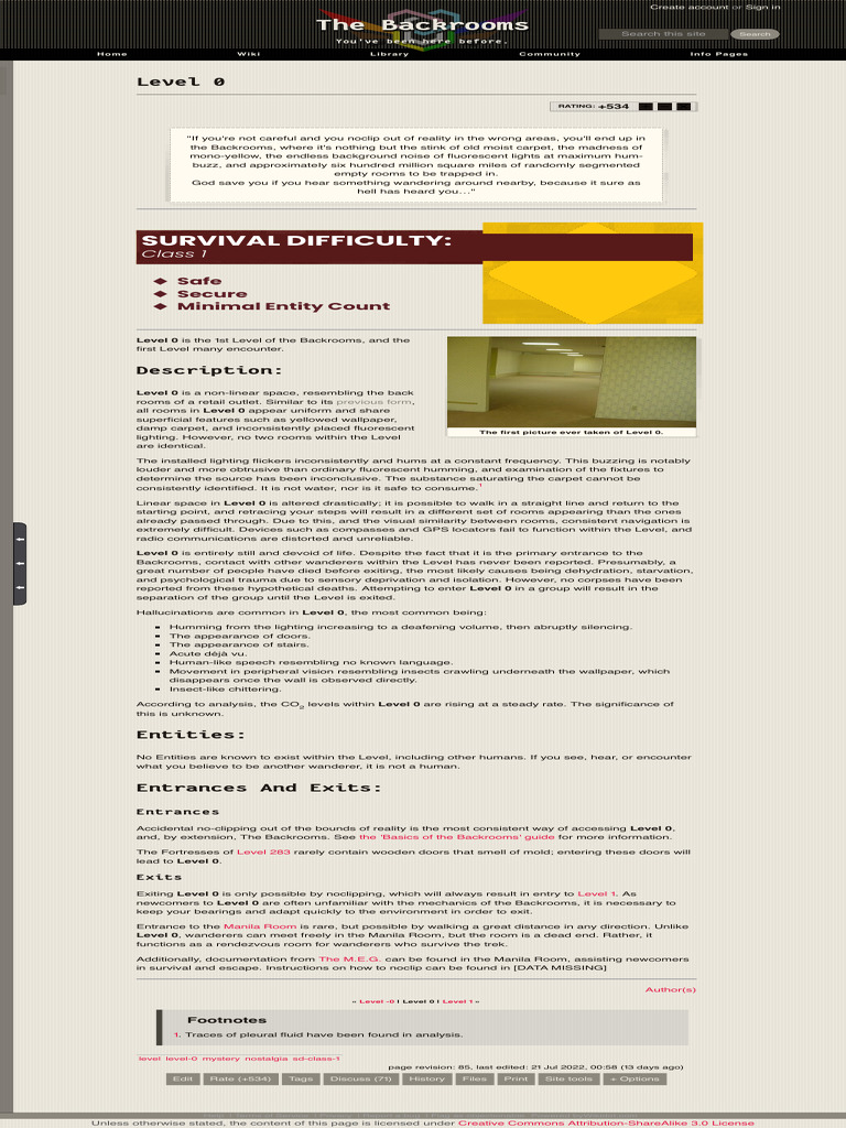 Level 0 - The Backrooms 2 | PDF