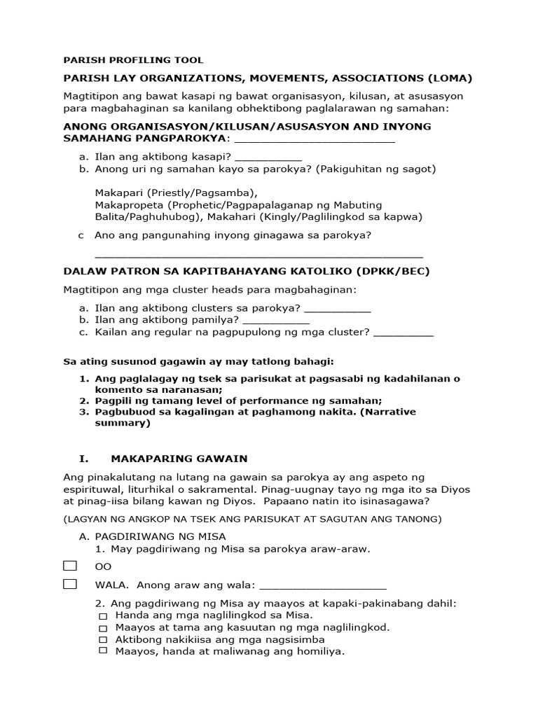 Parish Profiling | PDF