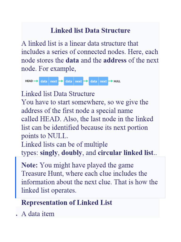 Linked List Data Structure Pdf Pointer Computer Programming Computing 5329