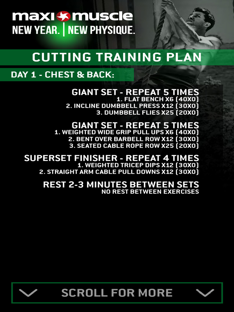 Maximuscle 5 Day Cutting Training Plan | PDF | Weight | Physical Exercise