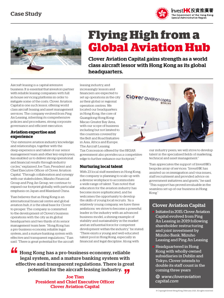 Flying High From A Global Aviation Hub | PDF | Hong Kong | Economies