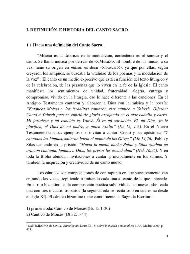 Historia y Definición del Canto Sacro | PDF | Canto gregoriano | Misa ...