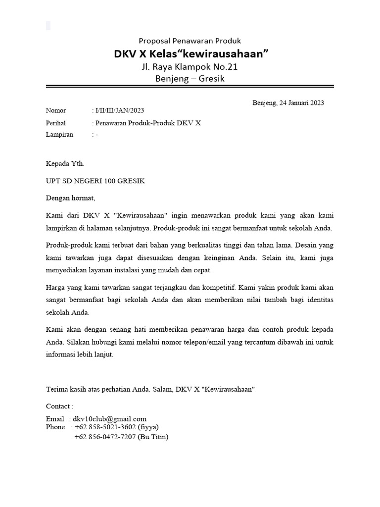 Surat Penawaran DKV X Edit | PDF | Seni