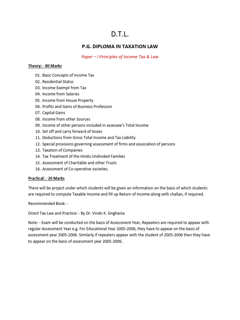 DTL Whole Syllabus | PDF | Taxes | Value Added Tax