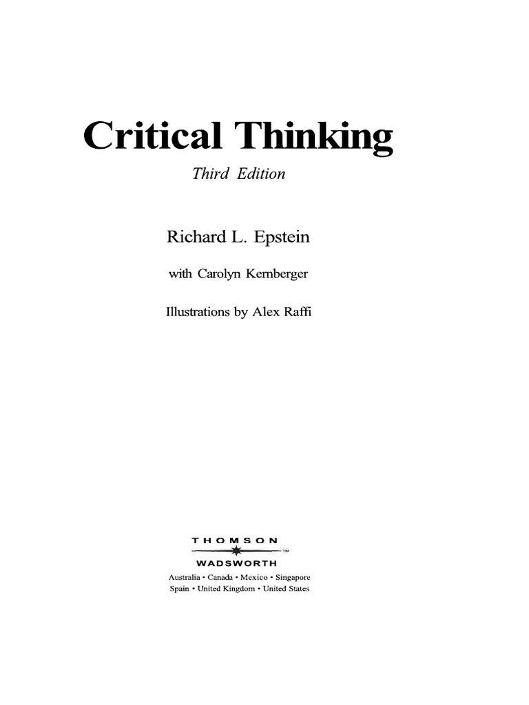 (Complem) Epstein, R. (2006) - Critical Thinking. Cap. 11 (Pp. 199 ...