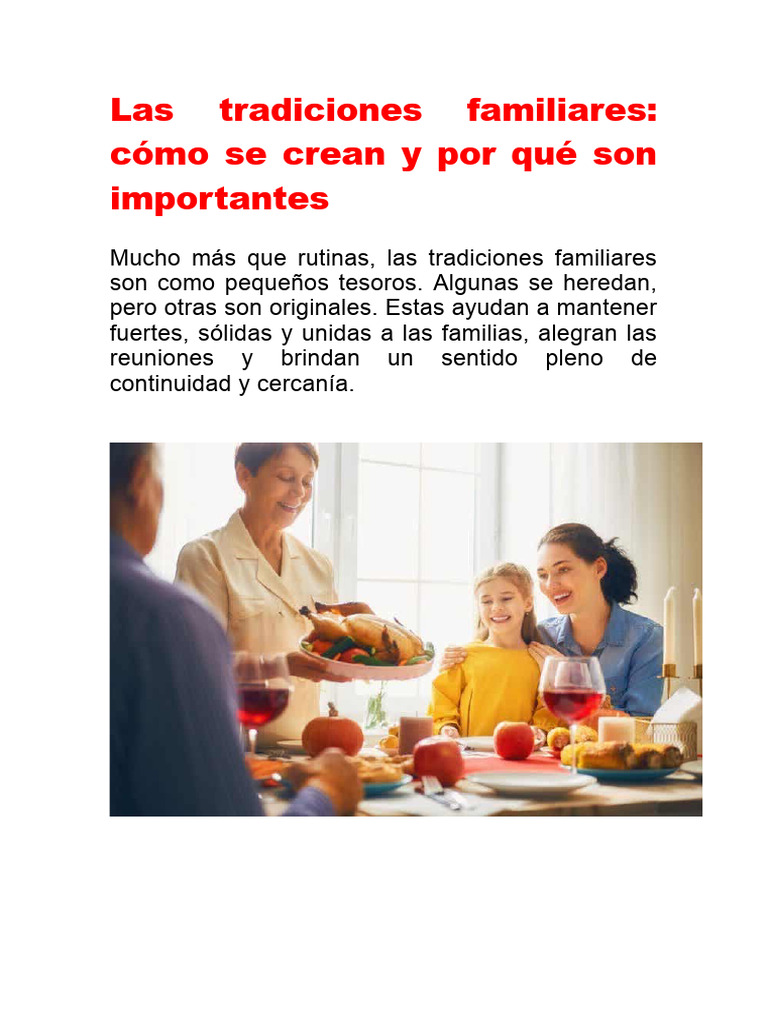 Las Tradiciones Familiares | PDF | Tradiciones