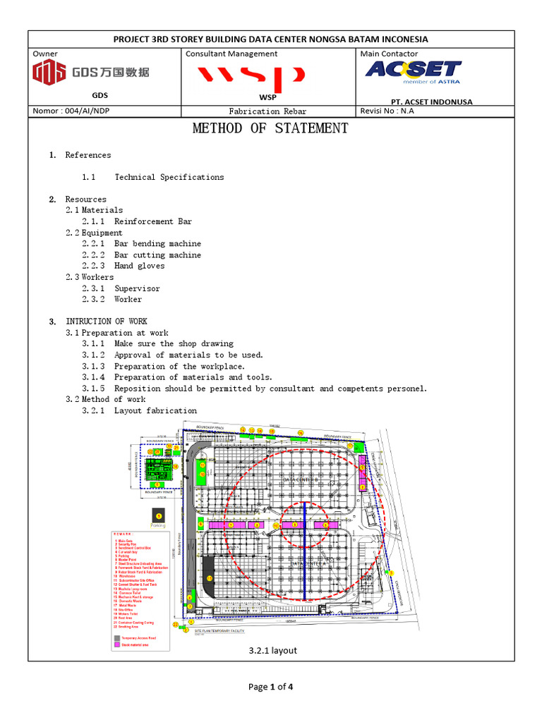 Rebar Fabrication Method for Batam Data Center | PDF | Physical ...