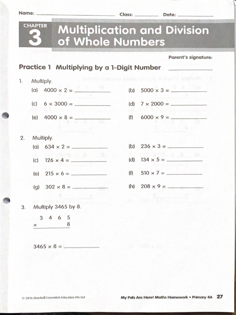 Math - Grade4 - Ch3 - Multiplication and Divison of Whole Number | PDF