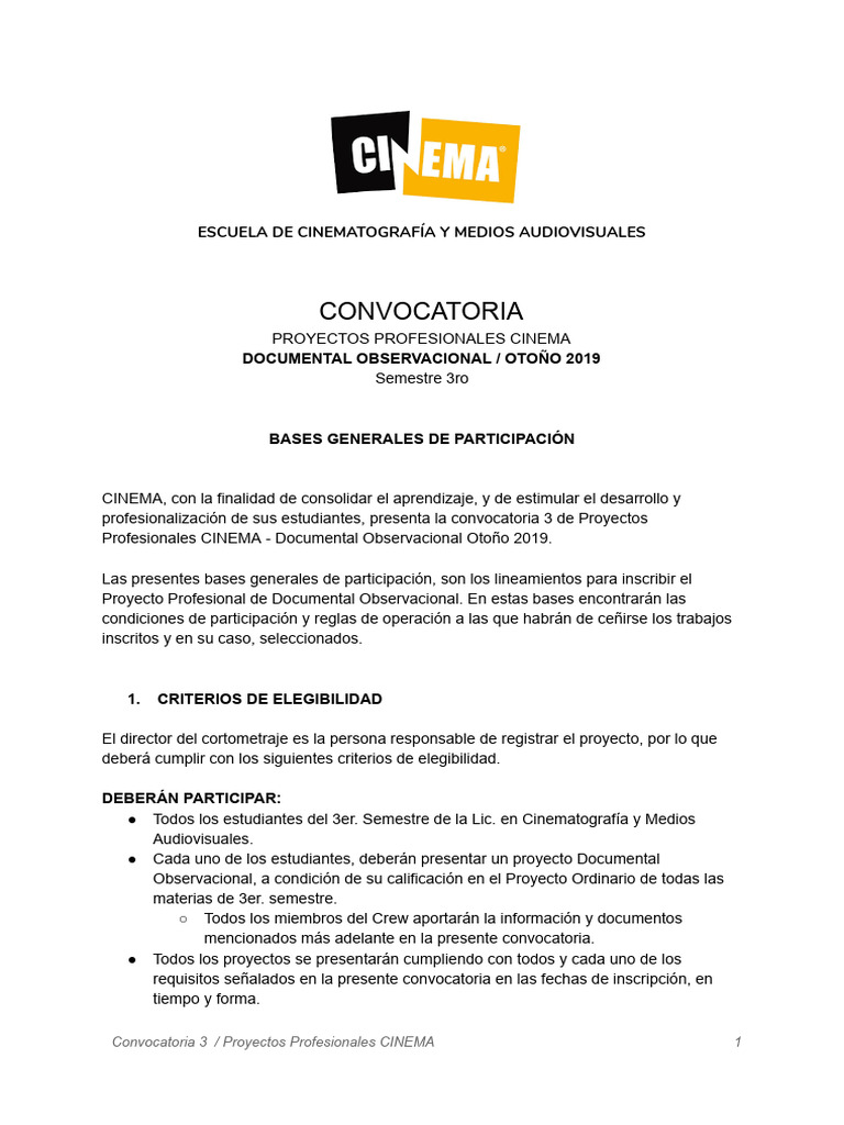 Comvocatoria Documental 3ser Semestre | PDF