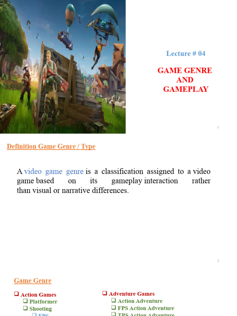 Week 4 (Game Genre and Gameplay) | PDF | Entertainment | Gaming