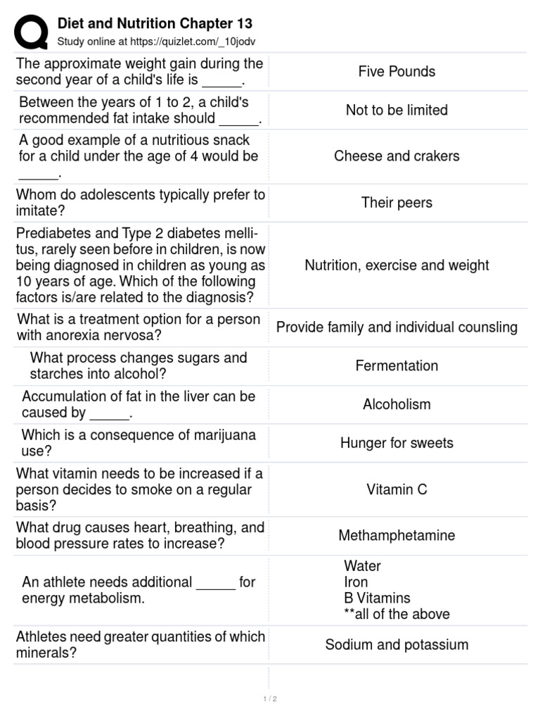 Nutri Lec Q3 Finals Quizlet 2 | PDF | Dieting | Nutrition
