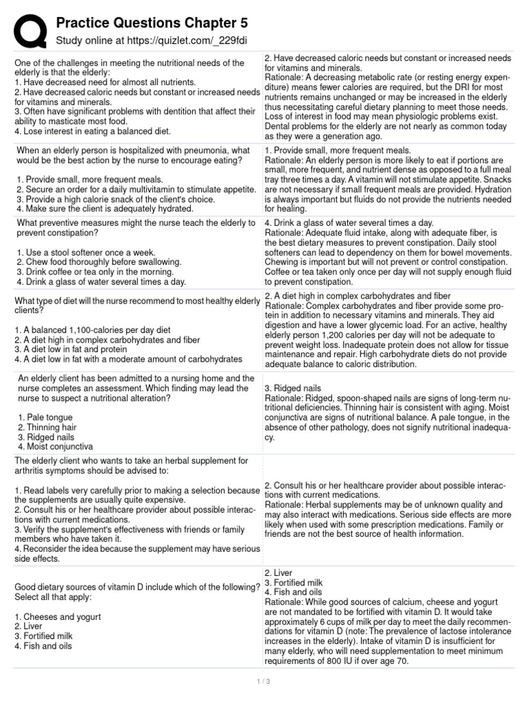 Nutri Lec Q3 Finals Quizlet | PDF | Strength Training | Vitamin