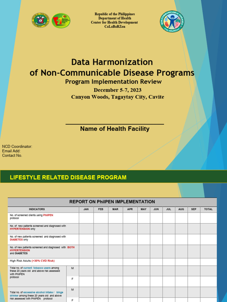 NCD PIR 2023 Template | PDF | Sanitation | Mental Disorder