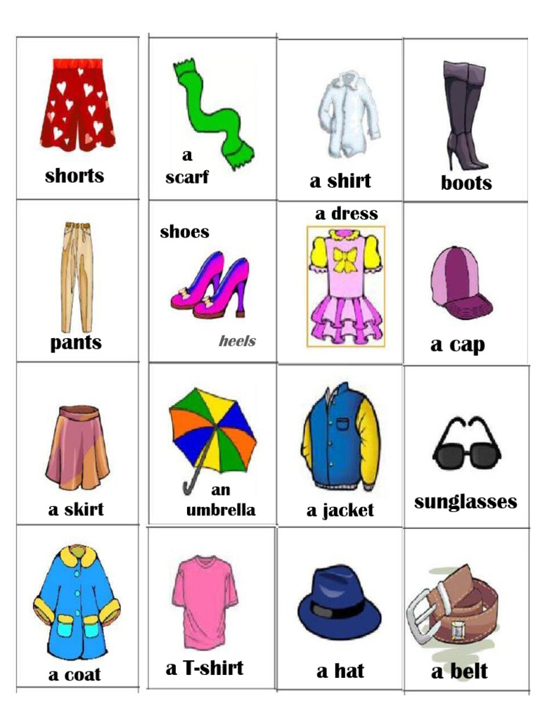 Memory Game Clothes | PDF