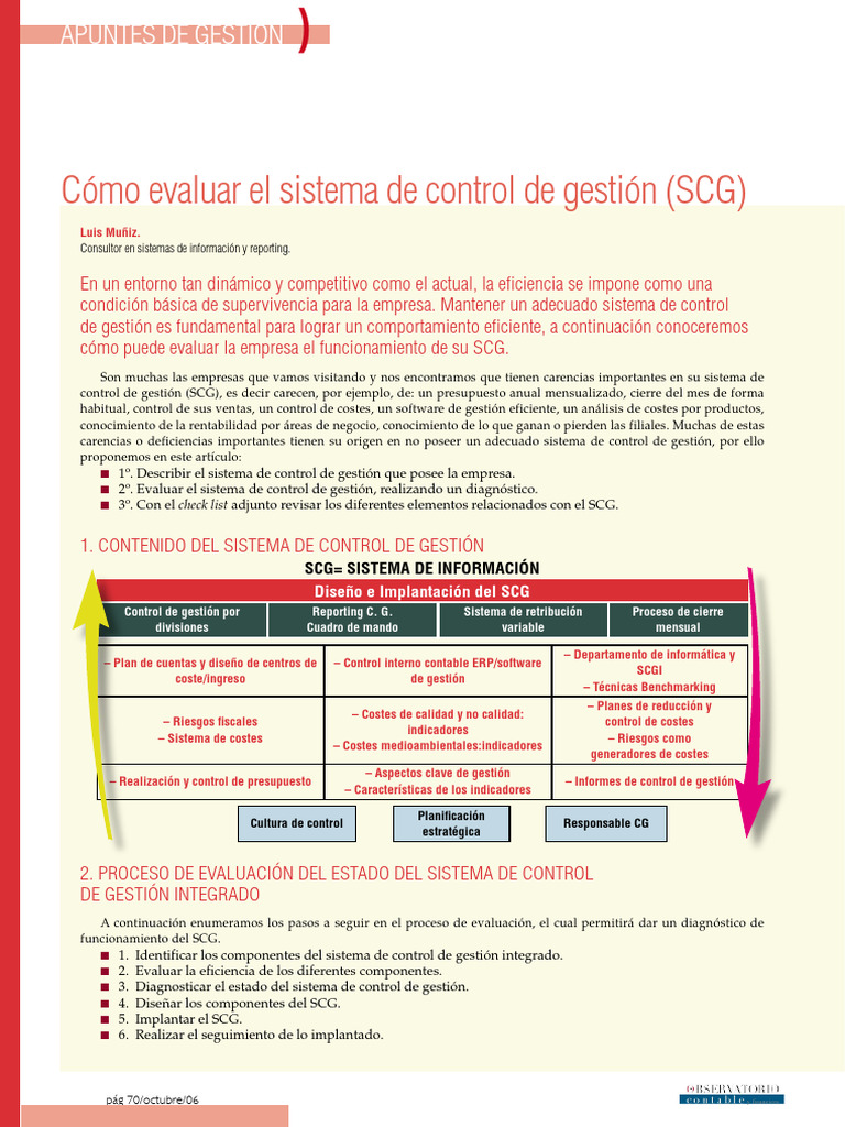 Como Evaluar El Control de Gestion | PDF | Presupuesto | Planificación de recursos empresariales