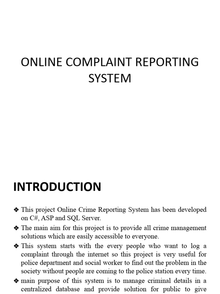 Online Crime Reporting System Overview | PDF | Police | Http Cookie
