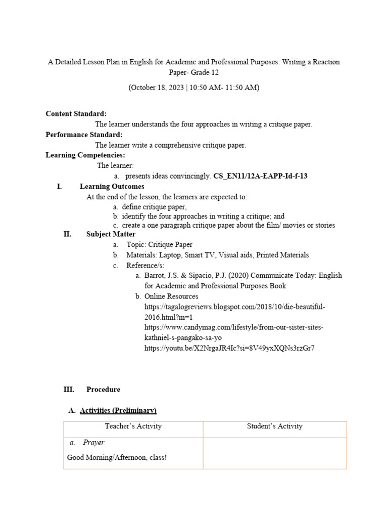 Critique - Paper LP FInal | PDF | Learning